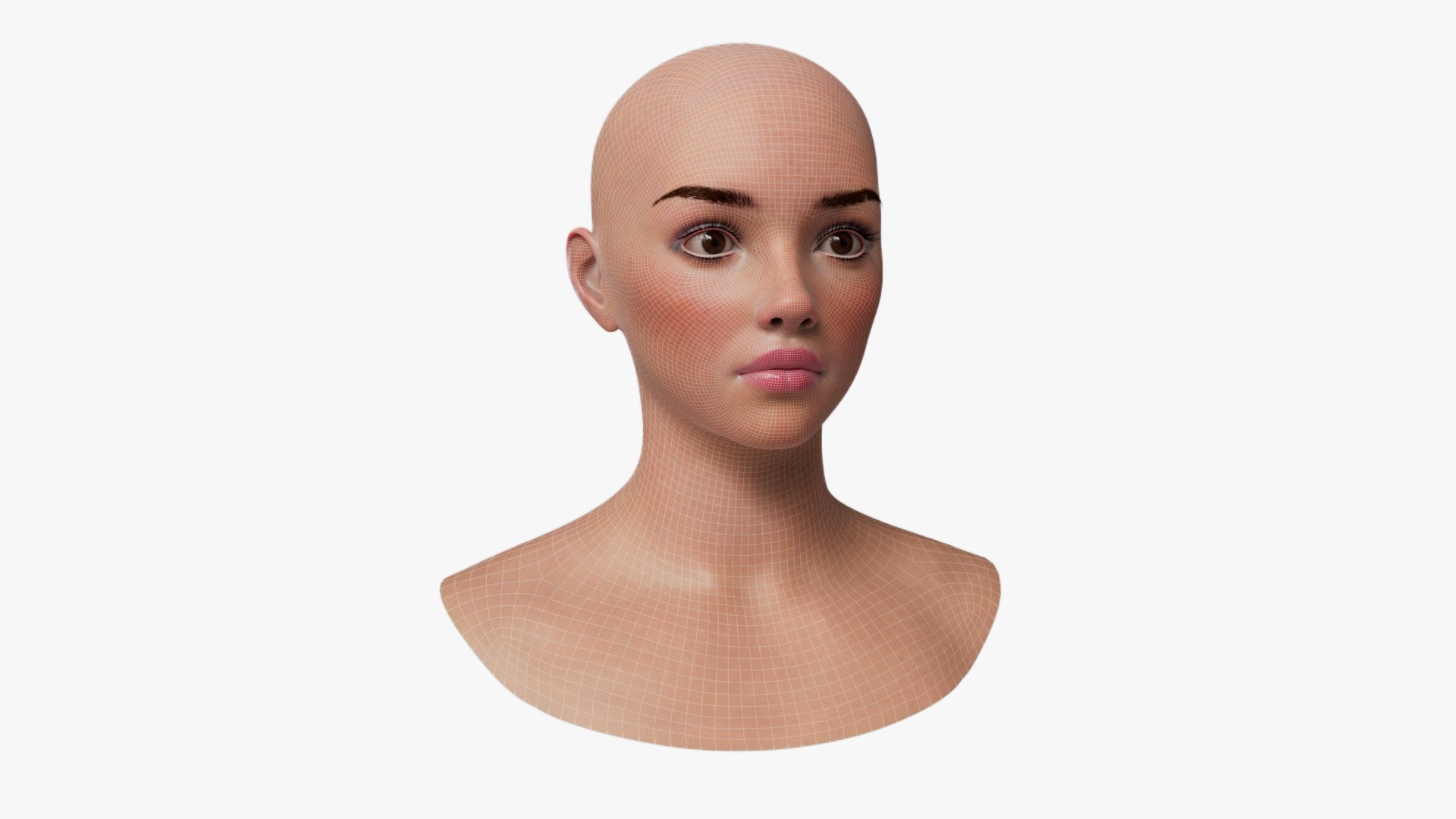 Female Head Mesh Metahuman Unreal Topology Woman Head Mesh V1 3D ...