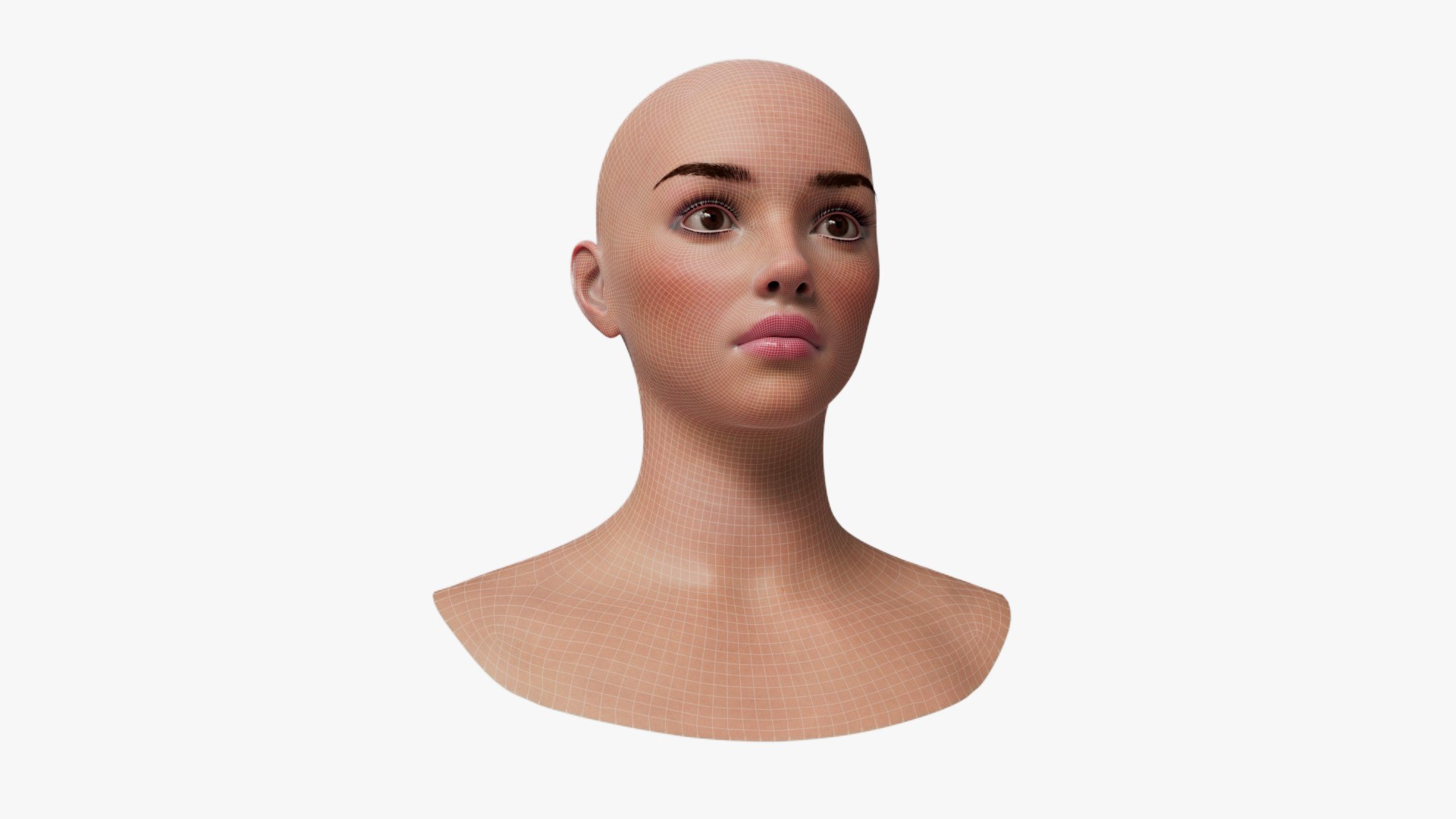 Female Head Mesh Metahuman Unreal Topology Woman Head Mesh V1 3D ...