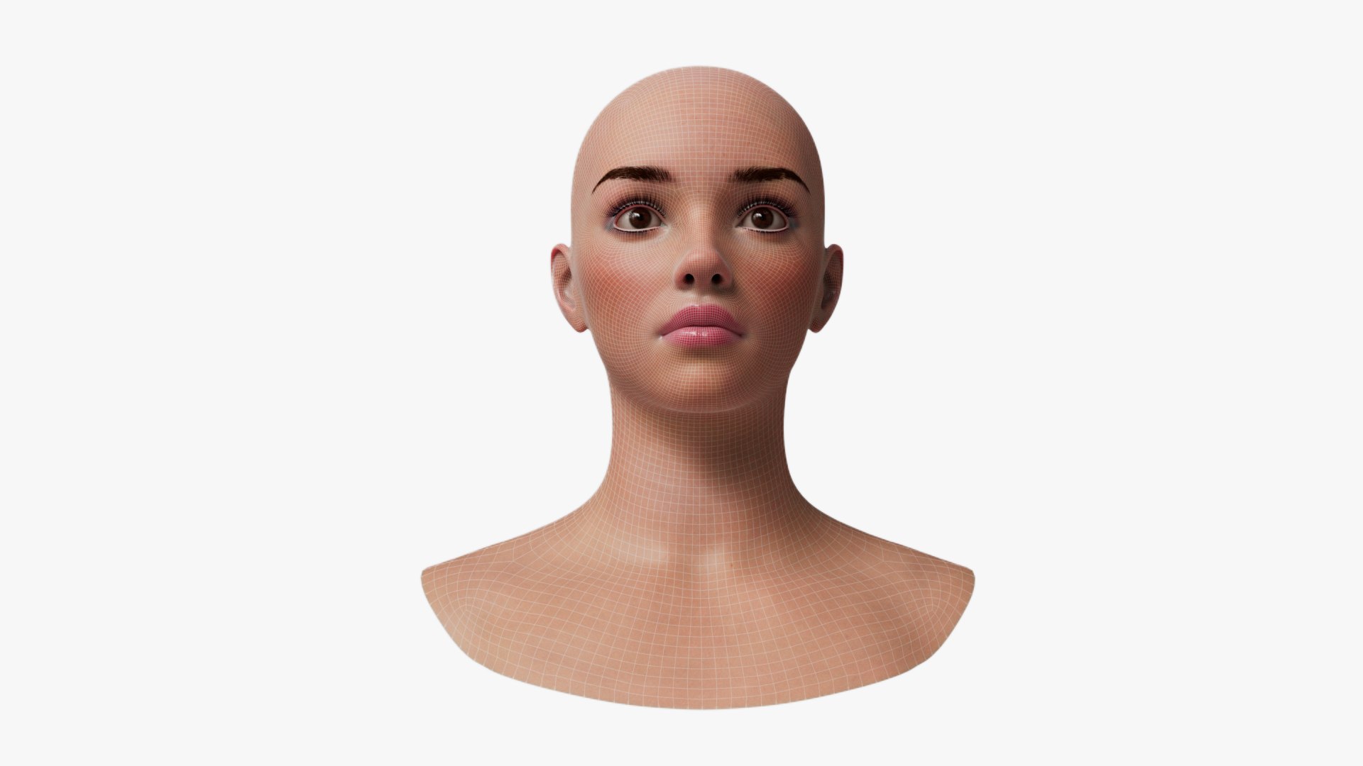 Female Head Mesh Metahuman Unreal Topology Woman Head Mesh V1 3D ...