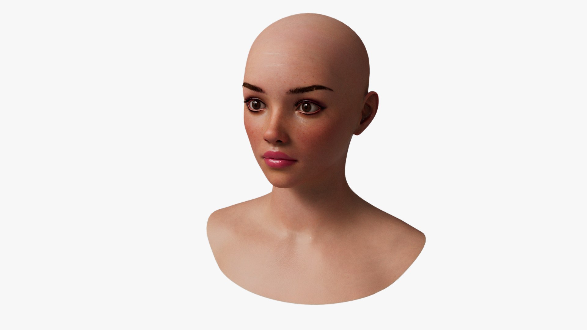 Female Head Mesh Metahuman Unreal Topology Woman Head Mesh V1 3D ...