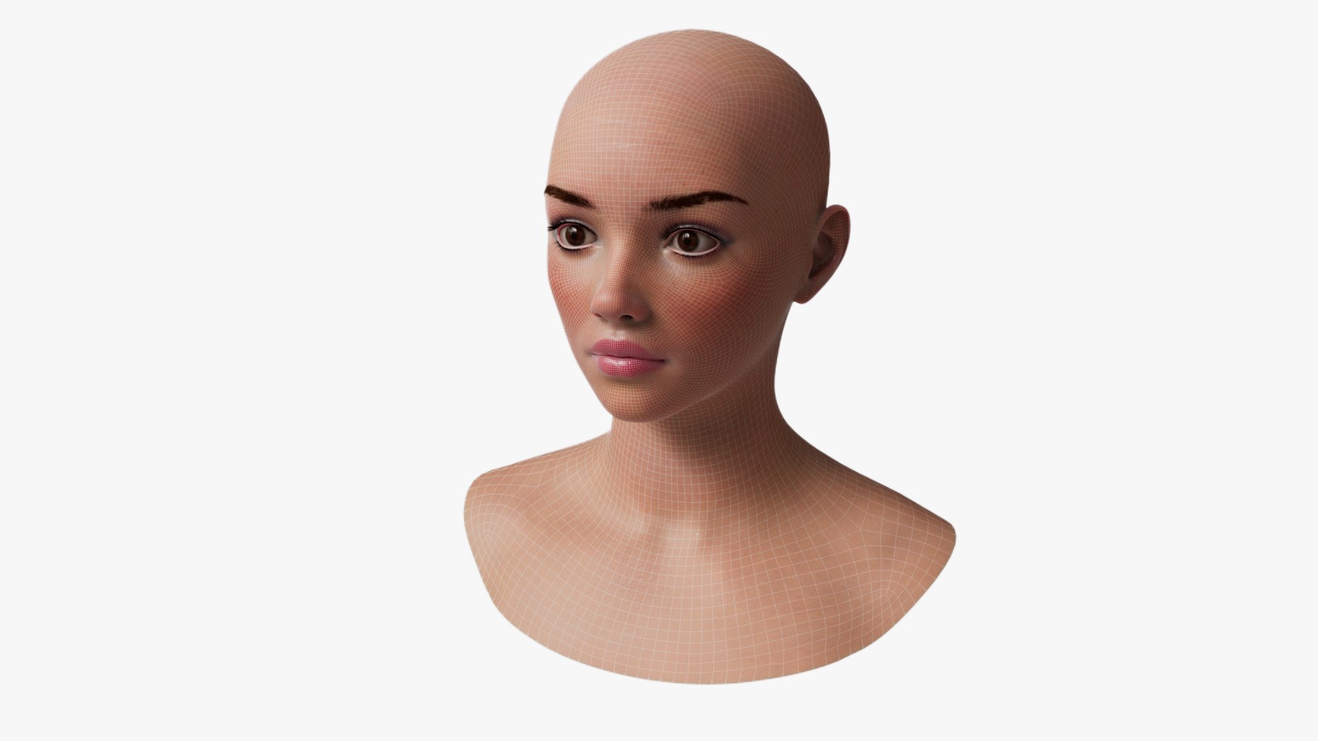 Female Head Mesh Metahuman Unreal Topology Woman Head Mesh V1 3D ...