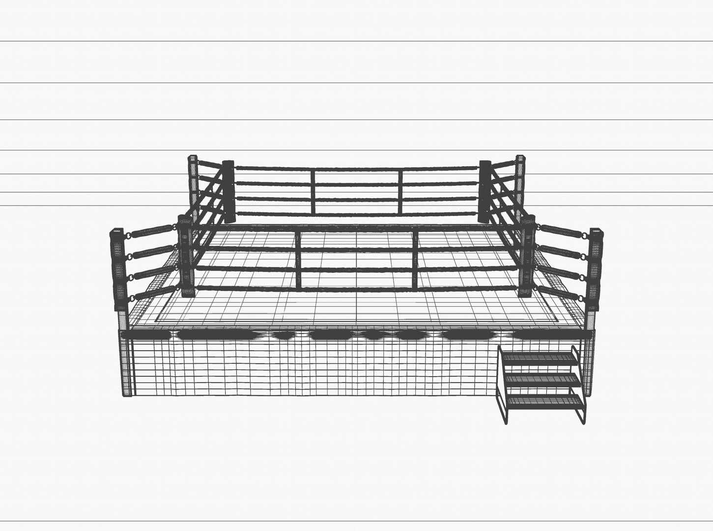 Boxing Ring REGULATION SIZE 3D - TurboSquid 2005552