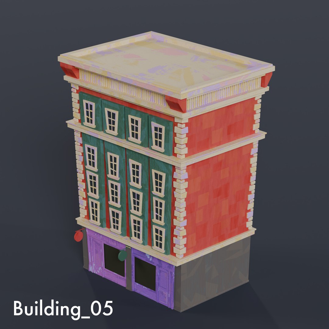 20 Low Poly Cartoon Building Collection 3D Model - TurboSquid 2321709