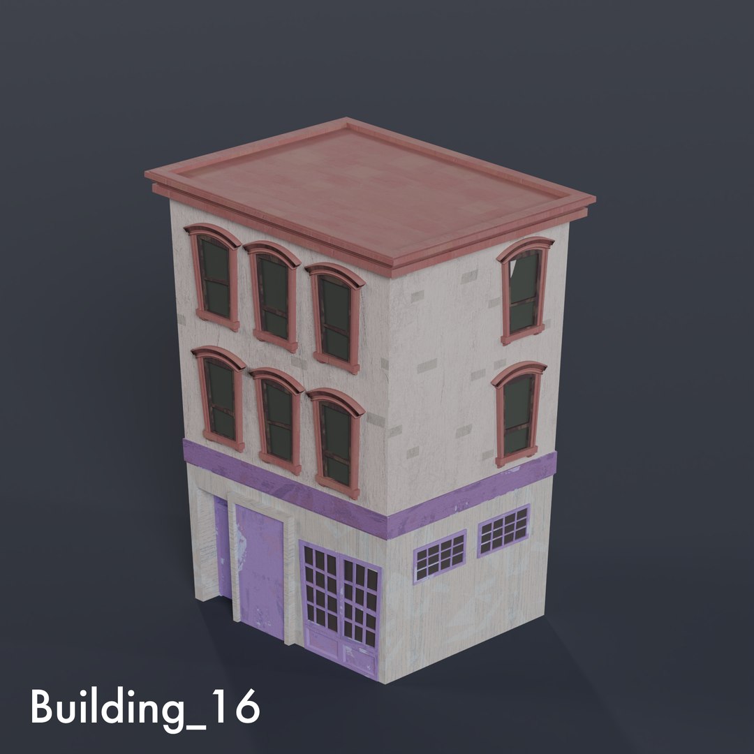 20 Low Poly Cartoon Building Collection 3D Model - TurboSquid 2321709