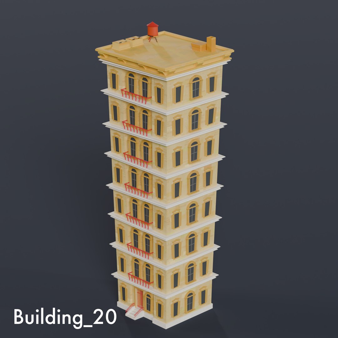 20 Low Poly Cartoon Building Collection 3D Model - TurboSquid 2321709