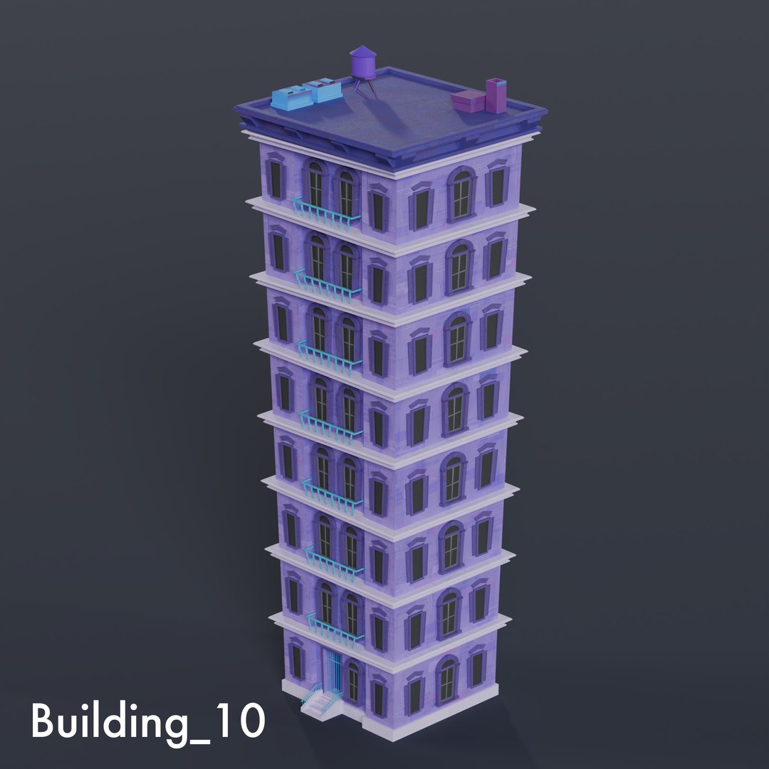 20 Low Poly Cartoon Building Collection 3D Model - TurboSquid 2321709