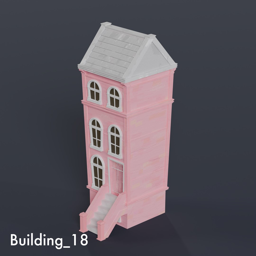 20 Low Poly Cartoon Building Collection 3D Model - TurboSquid 2321709