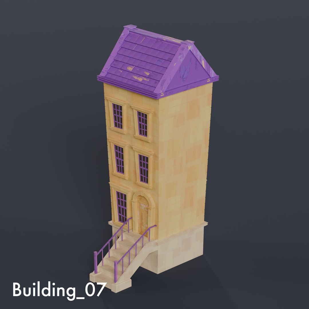 20 Low Poly Cartoon Building Collection 3D Model - TurboSquid 2321709