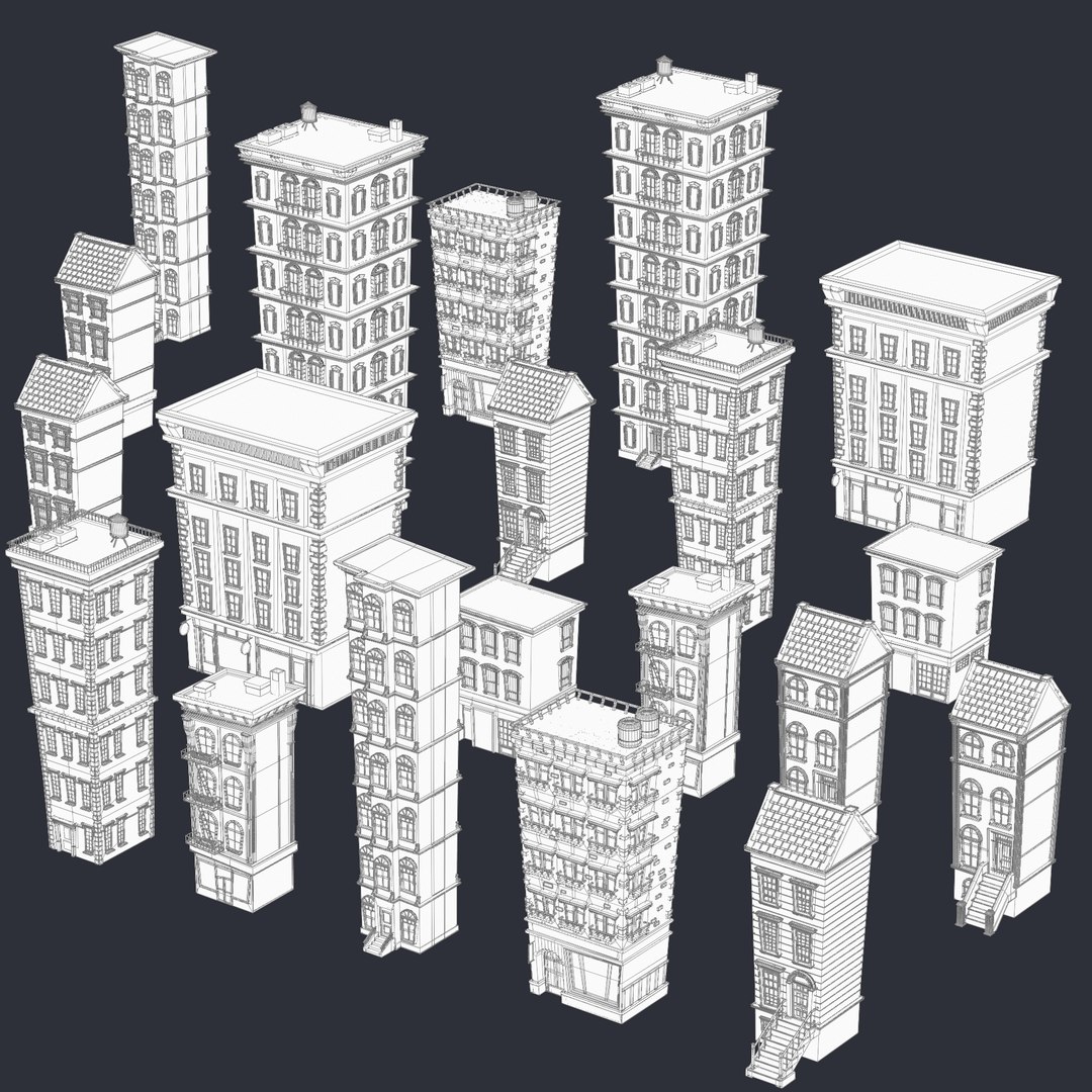 20 Low Poly Cartoon Building Collection 3D Model - TurboSquid 2321709