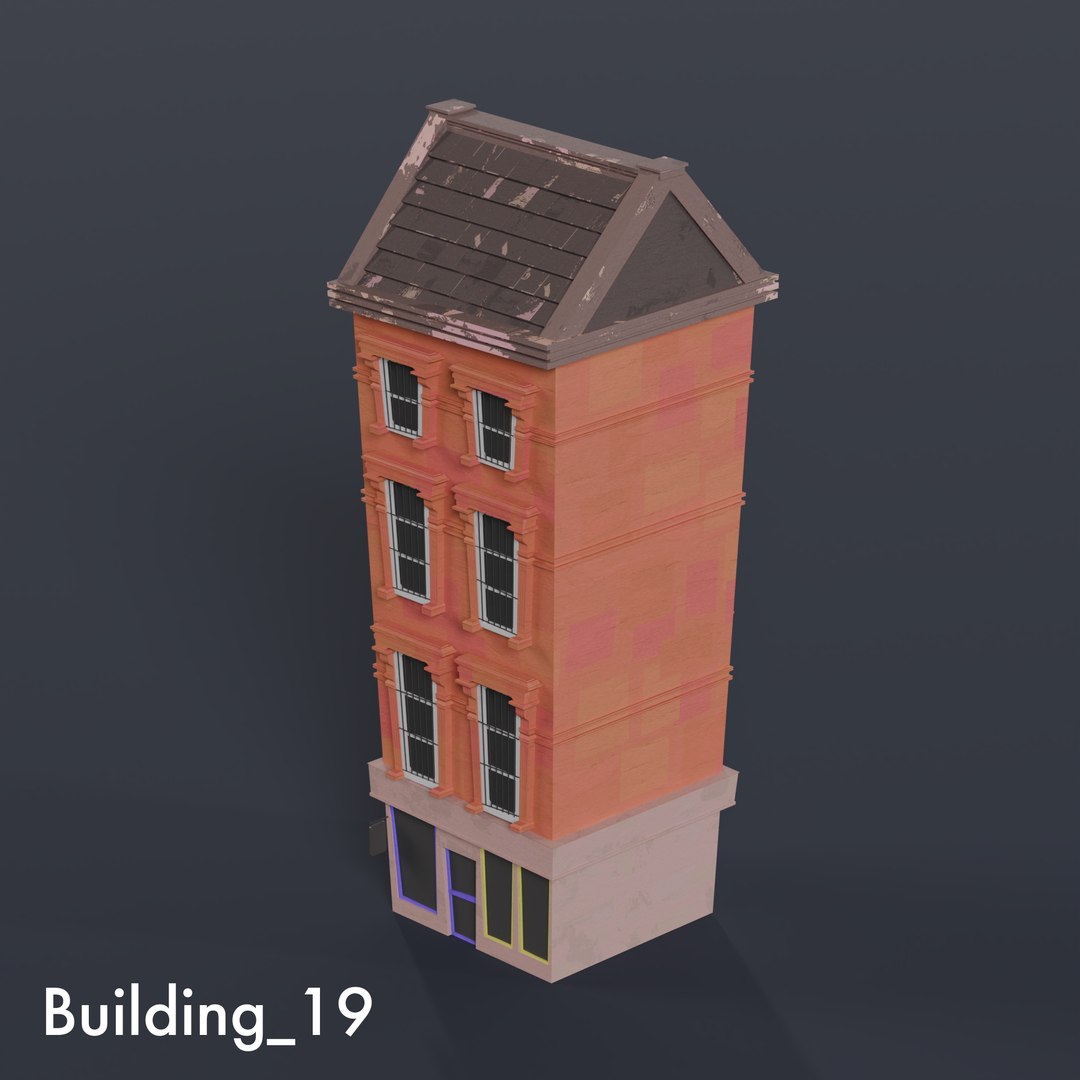 20 Low Poly Cartoon Building Collection 3D Model - TurboSquid 2321709