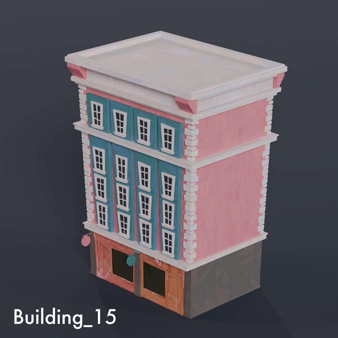 20 Low Poly Cartoon Building Collection 3D Model - TurboSquid 2321709