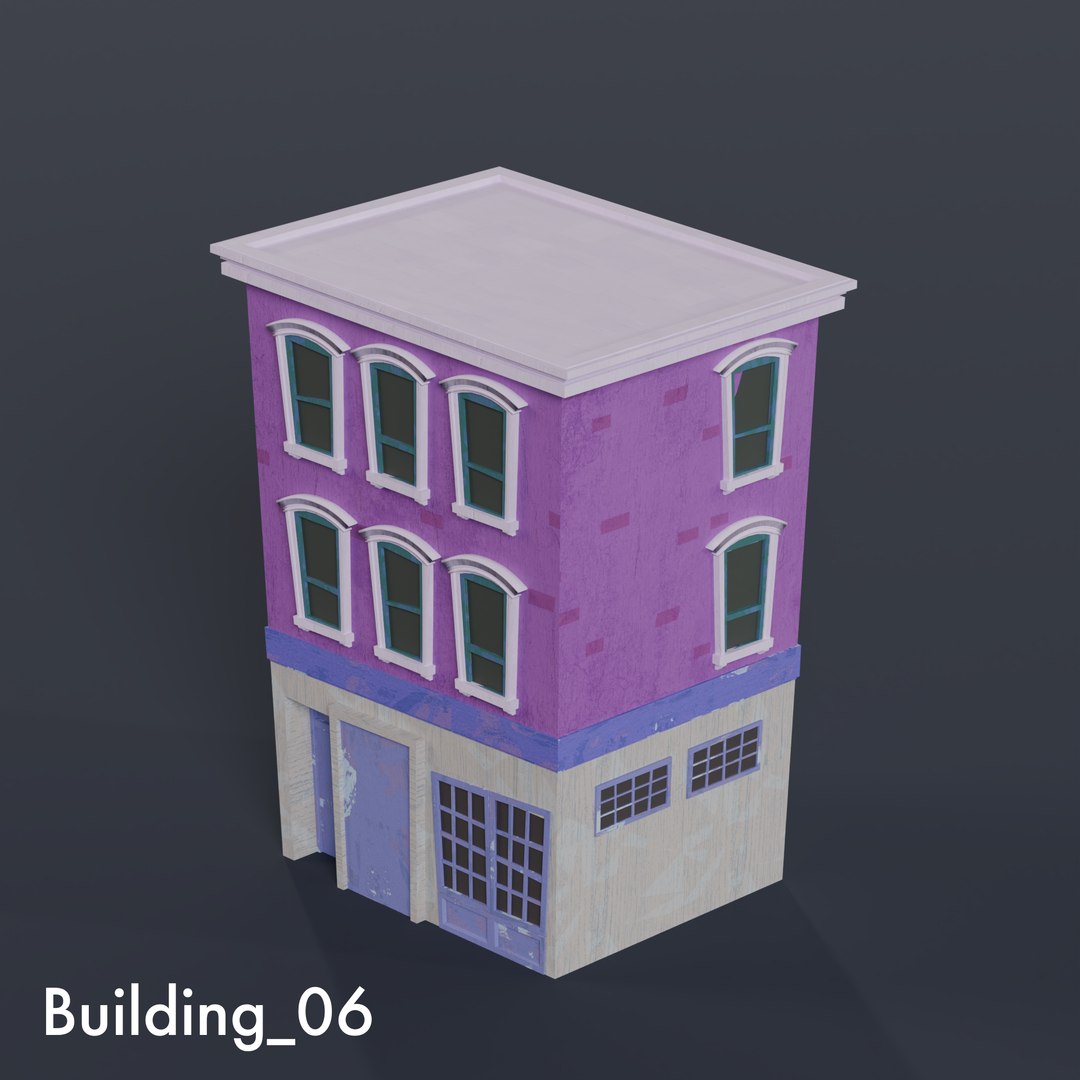 20 Low Poly Cartoon Building Collection 3D Model - TurboSquid 2321709