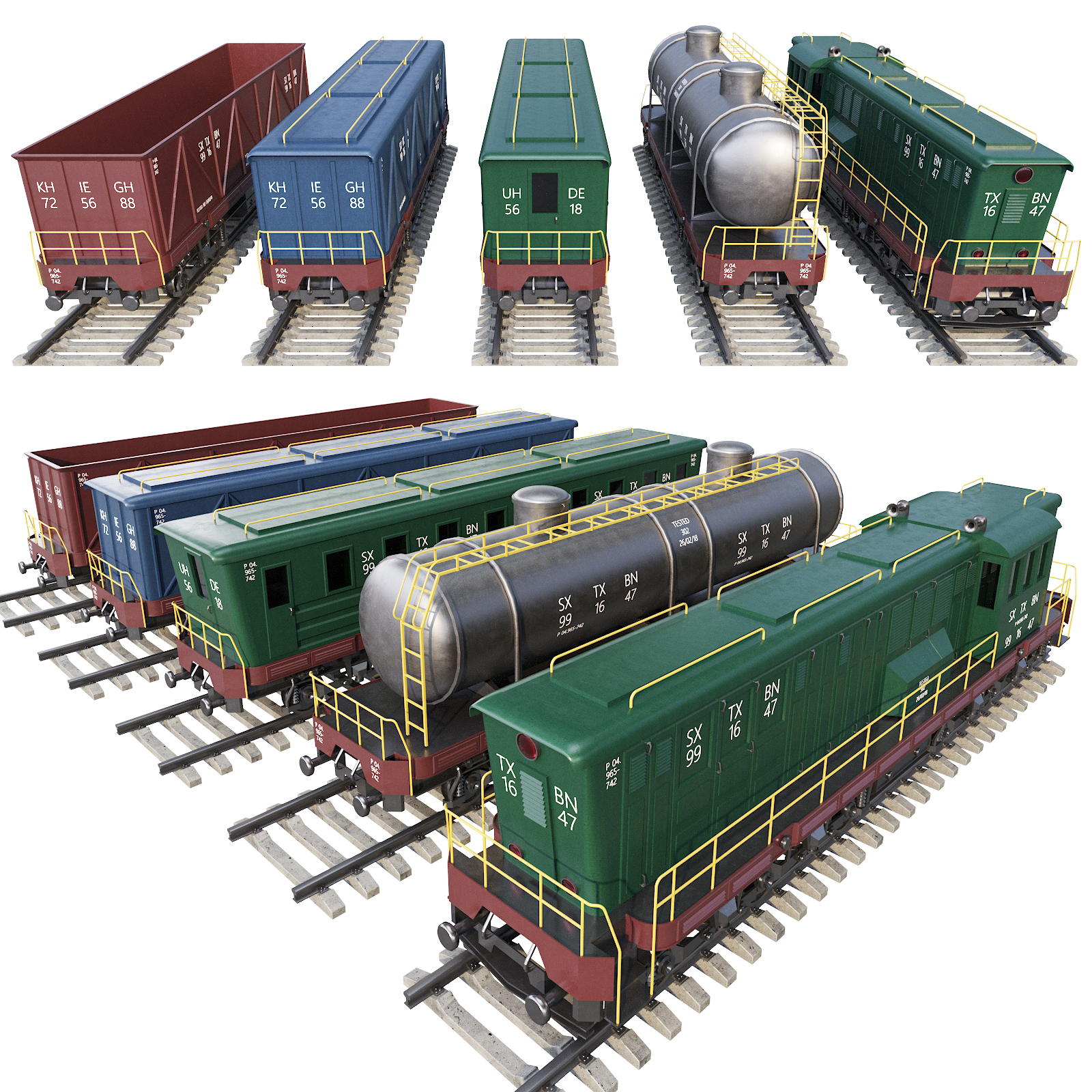 3D trains passenger wagons - TurboSquid 1684245