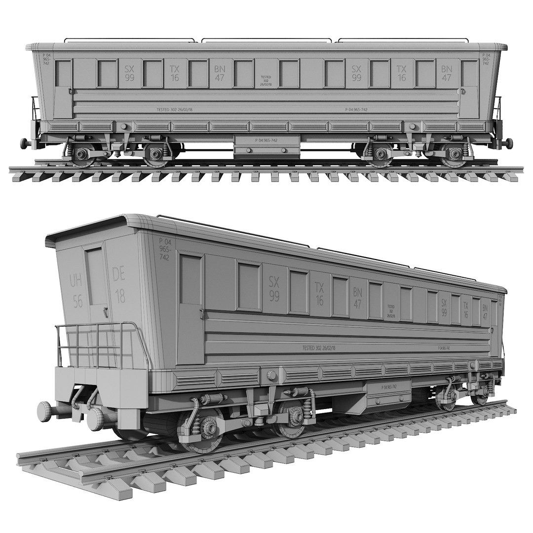 3D trains passenger wagons - TurboSquid 1684245