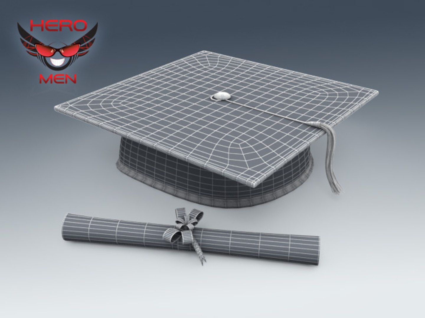 C4d Render Graduation Cap Diploma