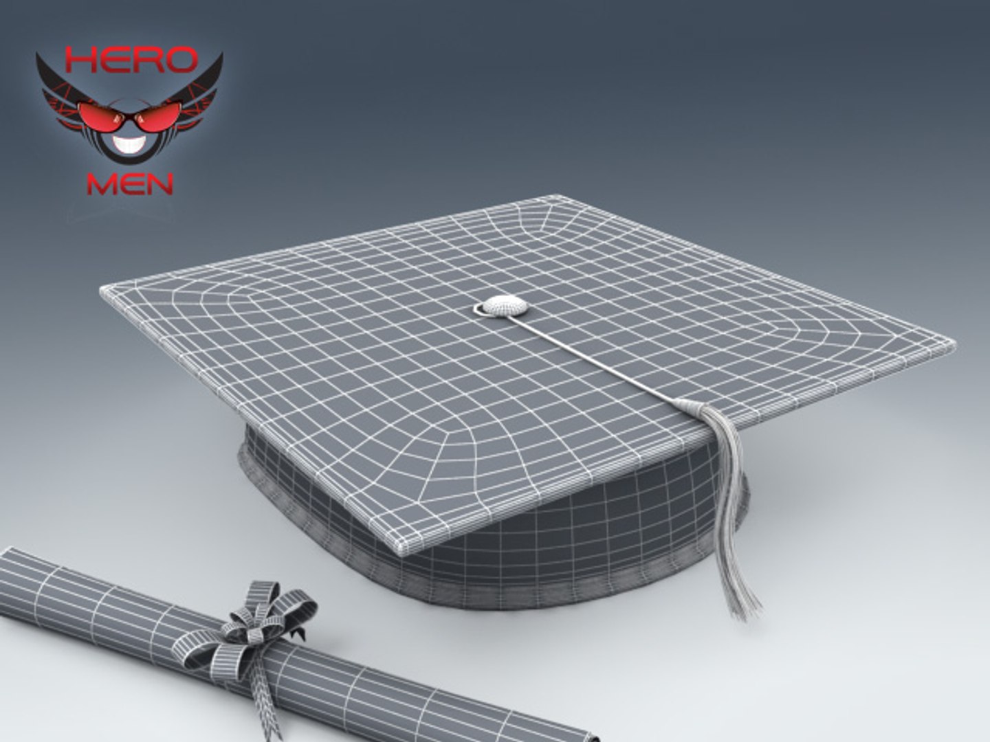 C4d Render Graduation Cap Diploma