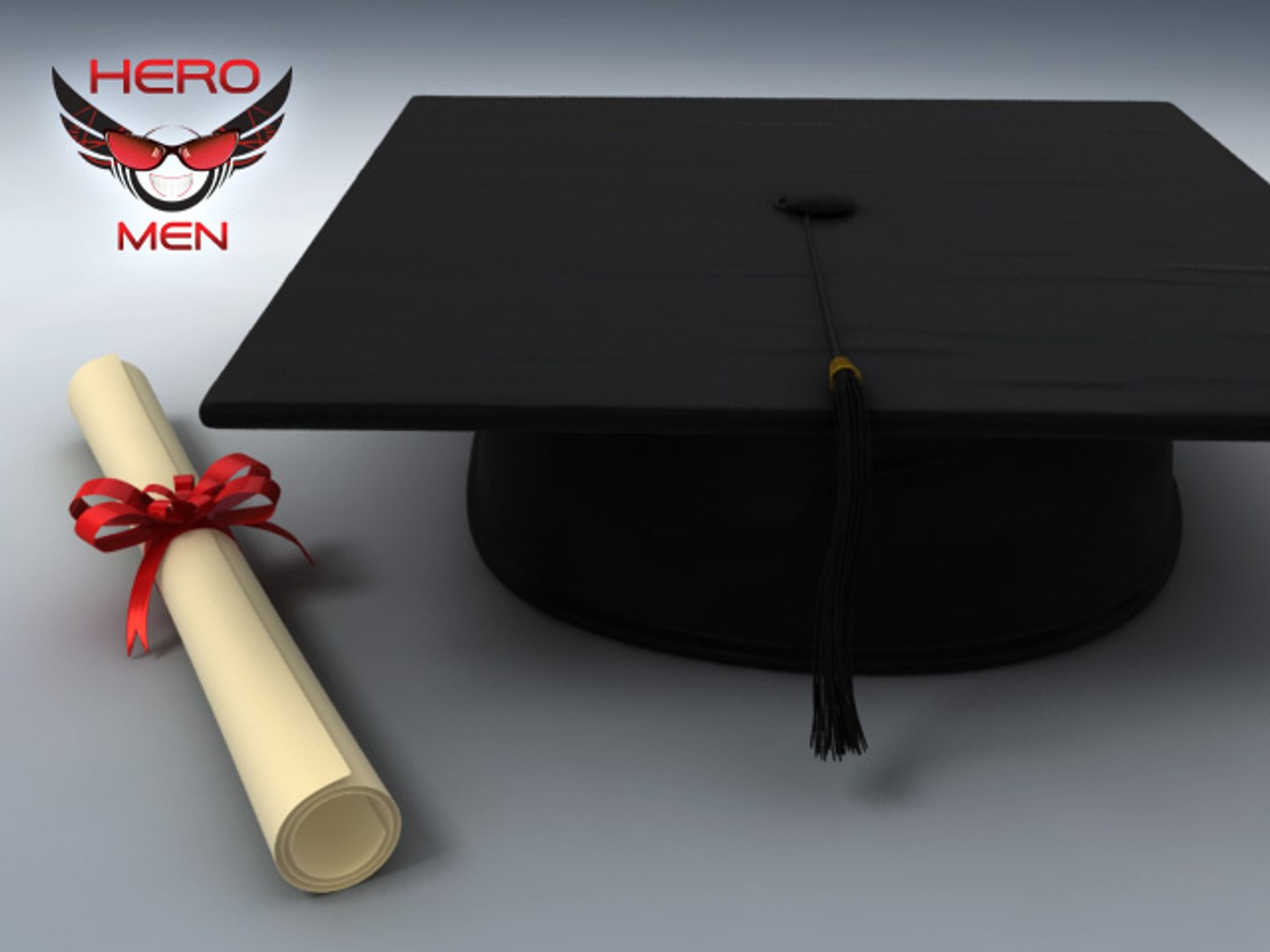 C4d Render Graduation Cap Diploma