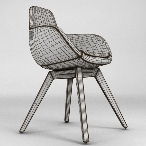 scoop chair black 3d model