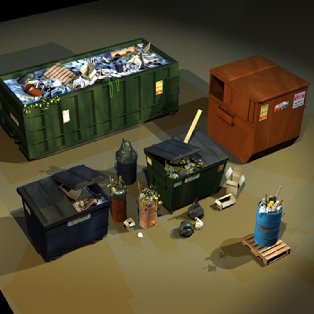 3d dumpster trash 01 dump