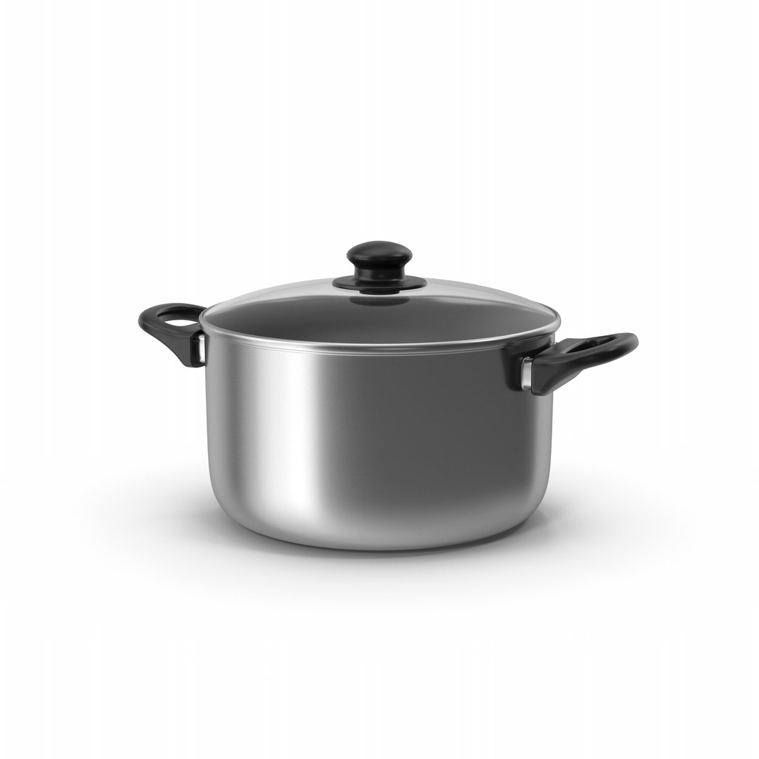 3D Silver Cooking Pot Model - TurboSquid 1892677