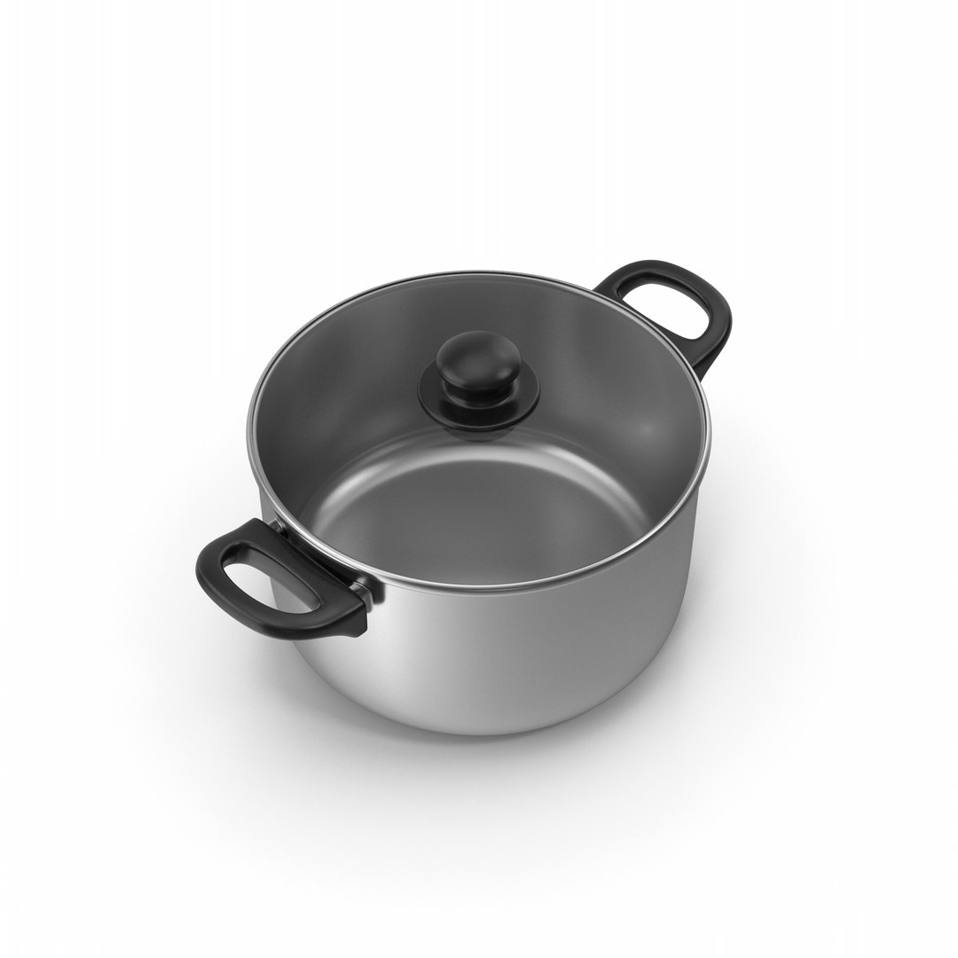 3D Silver Cooking Pot Model - TurboSquid 1892677