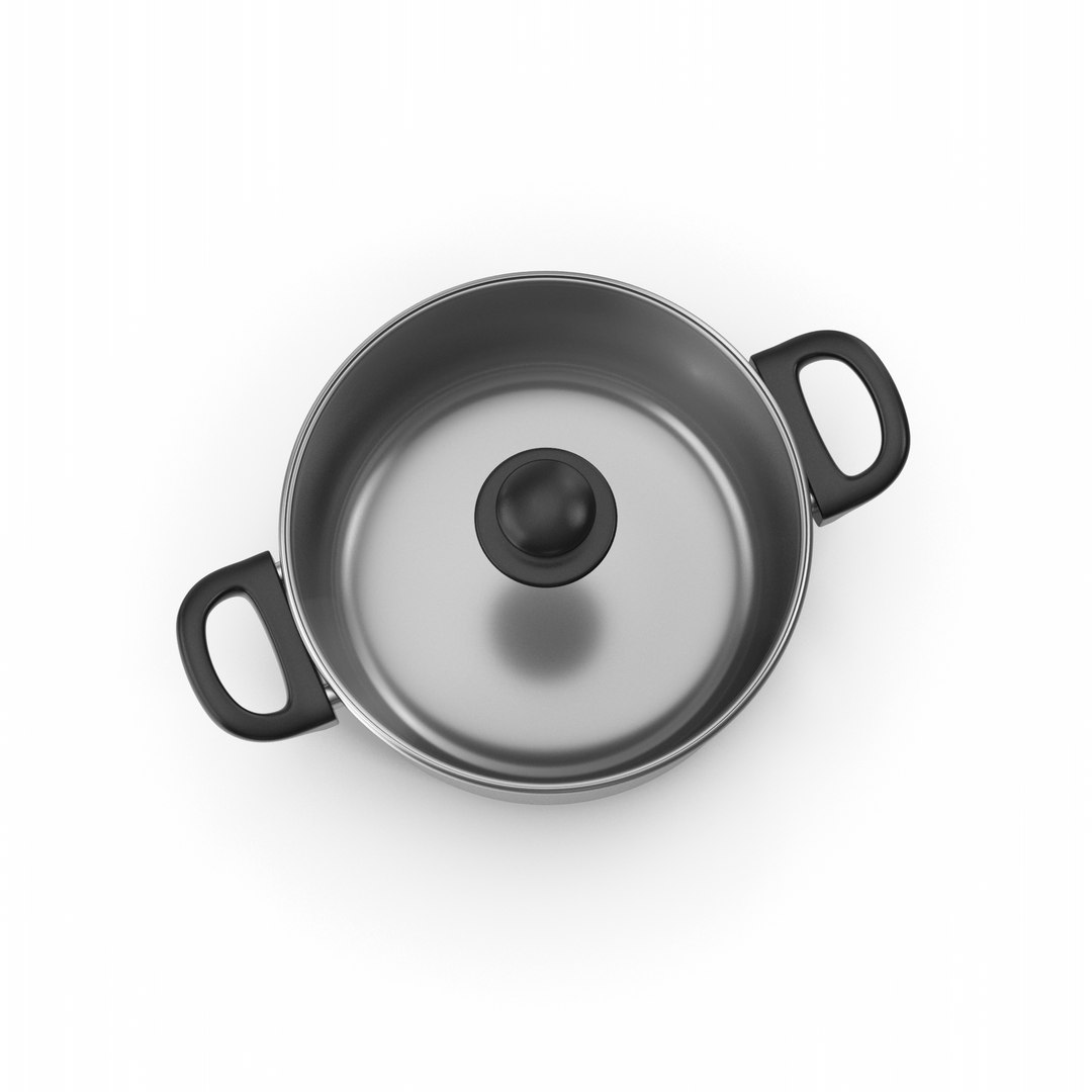 3D Silver Cooking Pot Model - TurboSquid 1892677