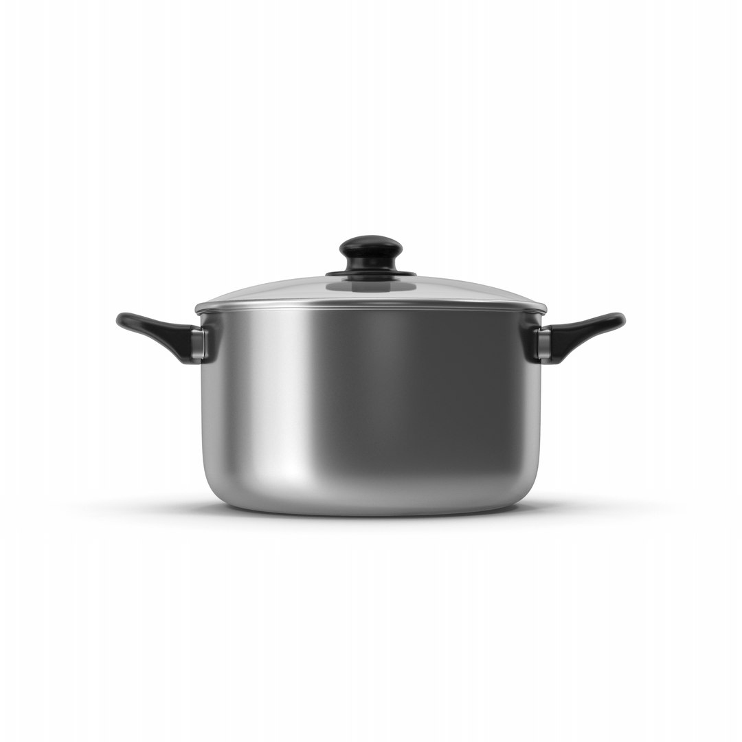 3D Silver Cooking Pot Model - TurboSquid 1892677