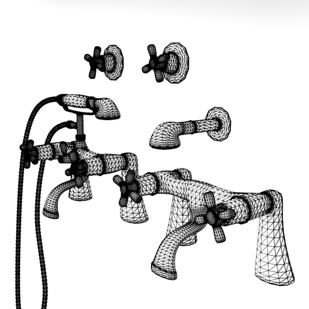 Bathroom Tap Shower Bath 3d Model