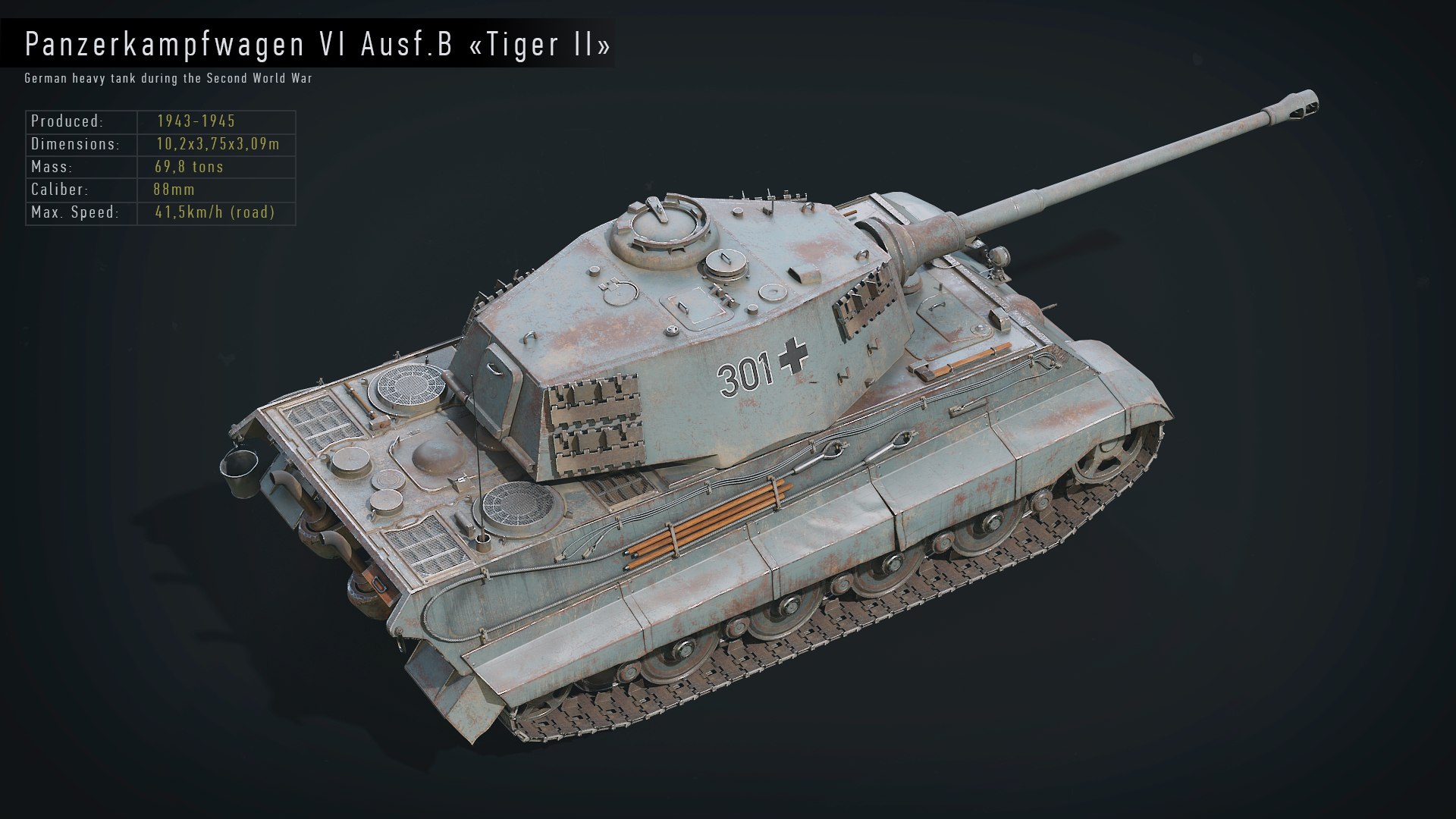 Tiger ii gameready 3D model - TurboSquid 1564454