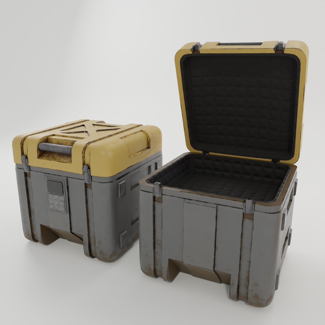 3D Model Game-Ready Sci-Fi Customizable Crate - TurboSquid 2073445