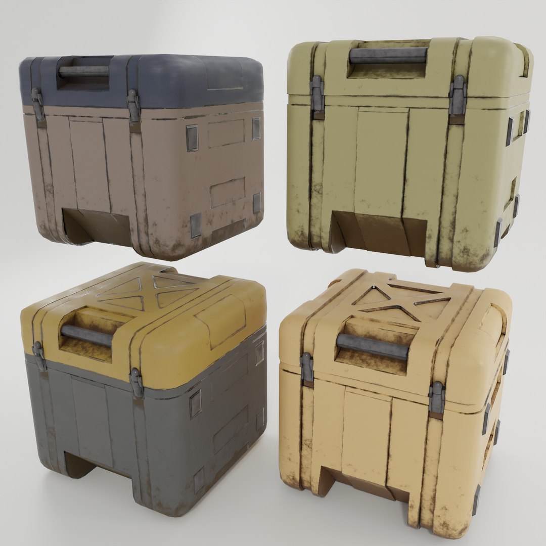 3D Model Game-Ready Sci-Fi Customizable Crate - TurboSquid 2073445