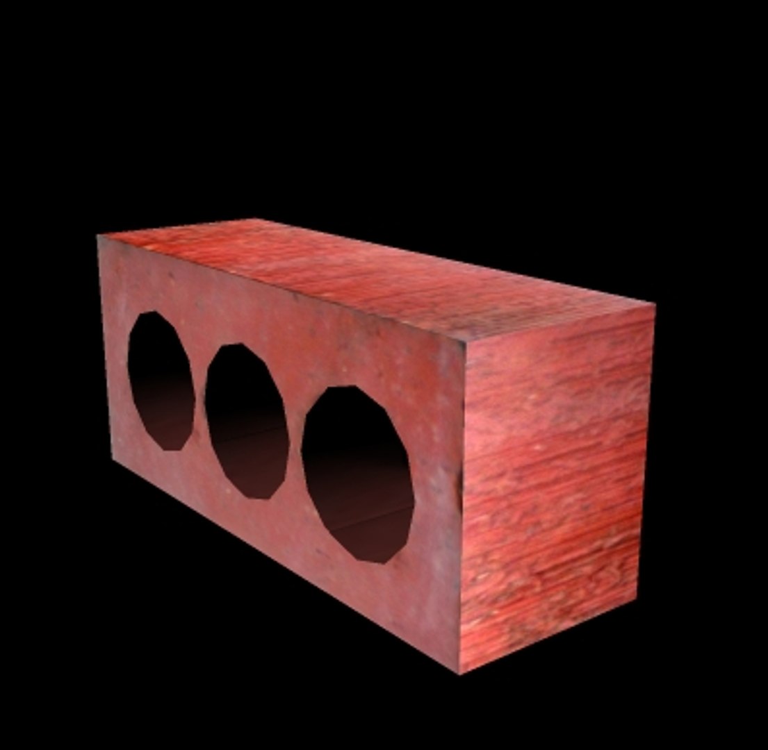 free 3ds model brick concrete block
