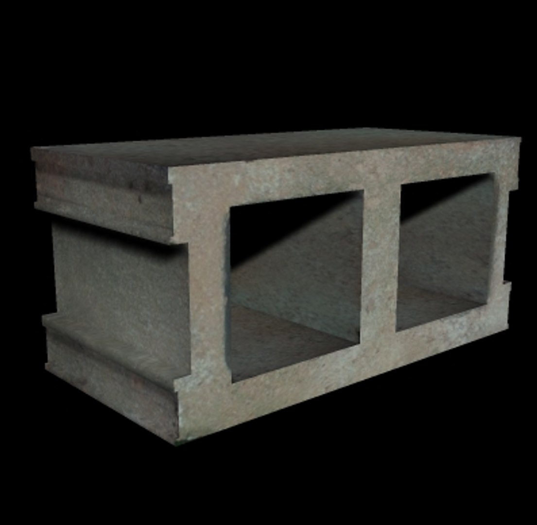 free 3ds model brick concrete block