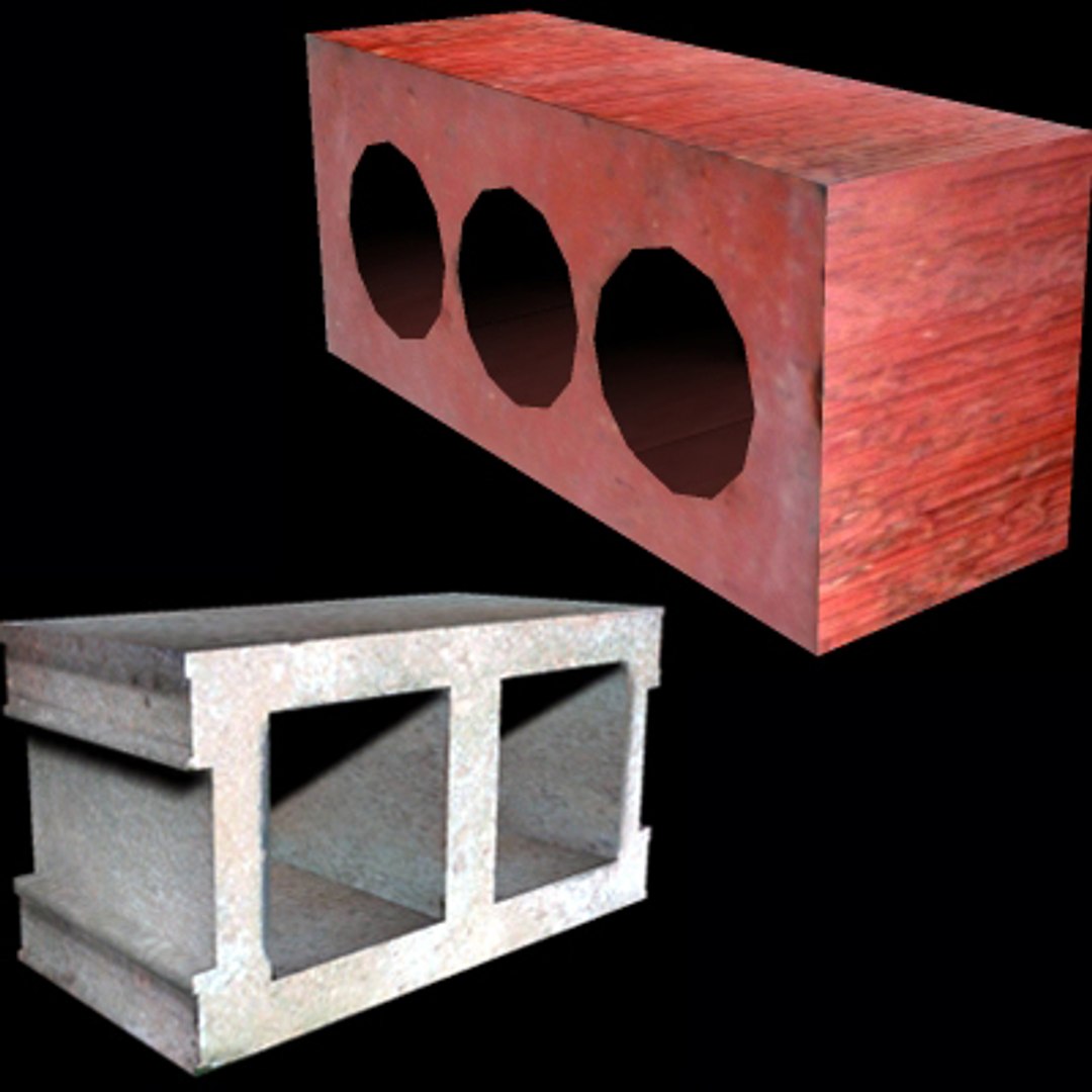 free 3ds model brick concrete block