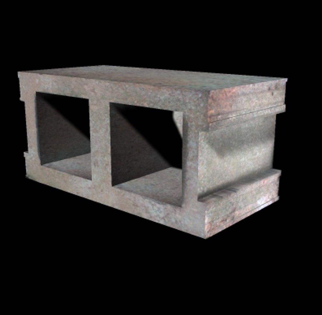 free 3ds model brick concrete block
