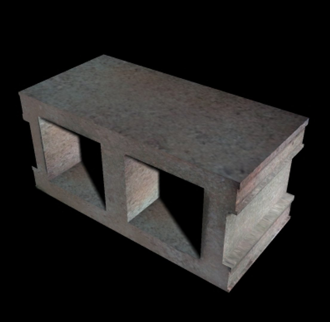 free 3ds model brick concrete block