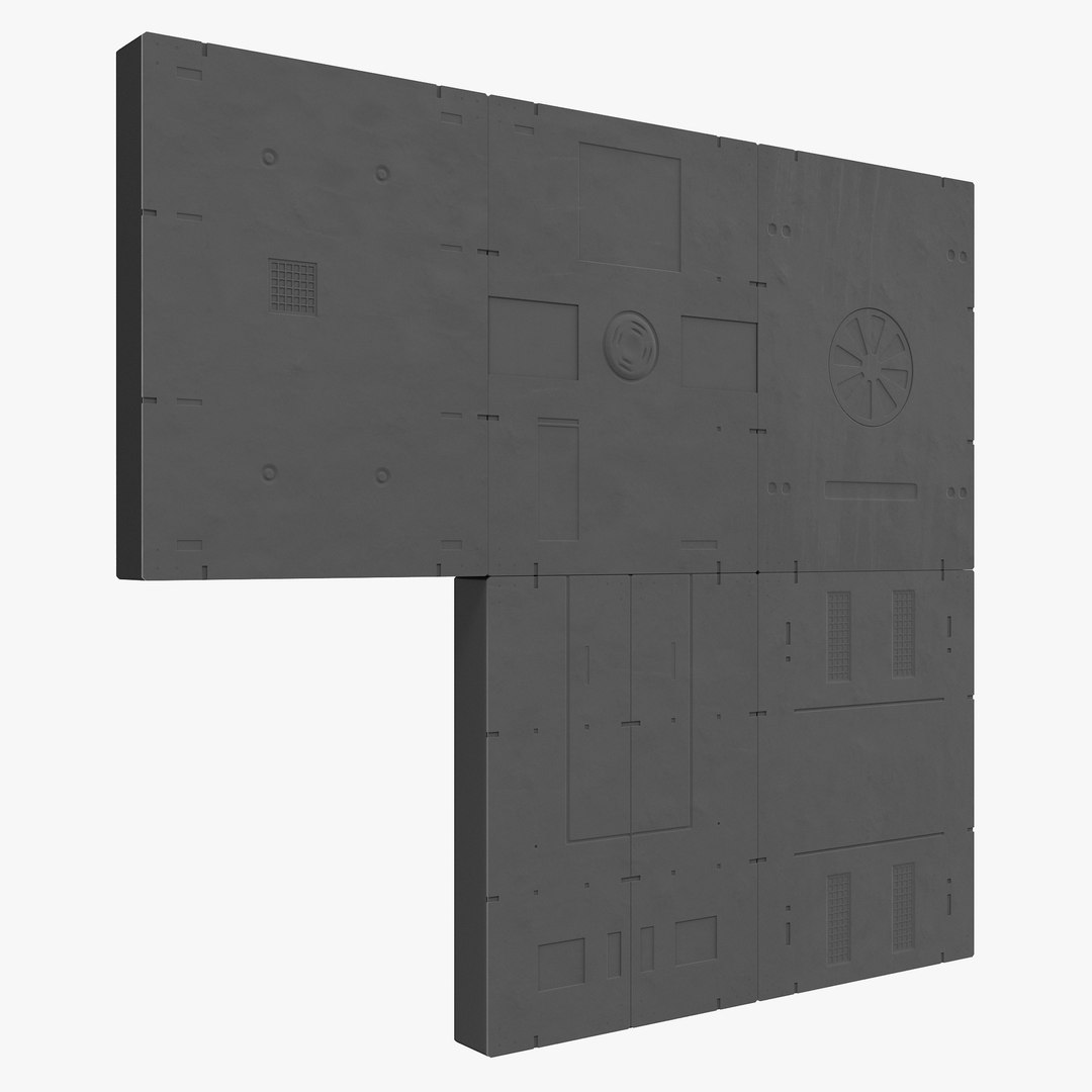 Sci-fi Painted Panels Set 3d 3ds