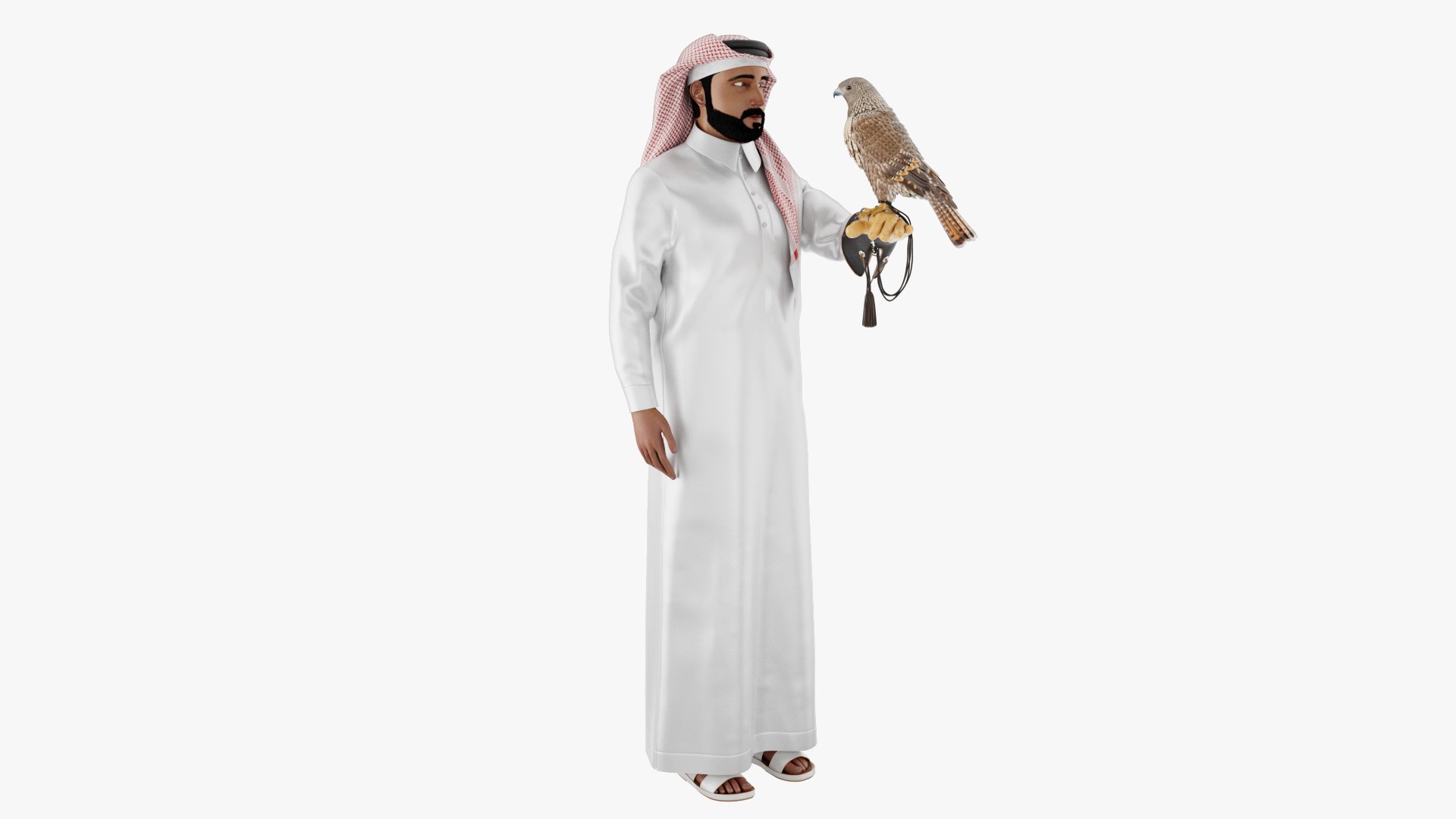 3D Arab Man With Falcon Model - TurboSquid 2187534