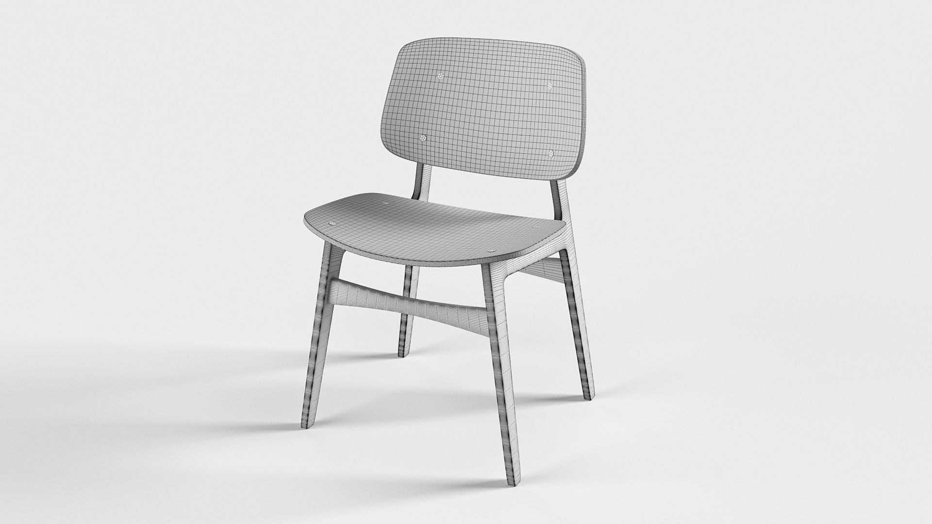Soborg Wood Chair Fredericia 3D Model - TurboSquid 2150290