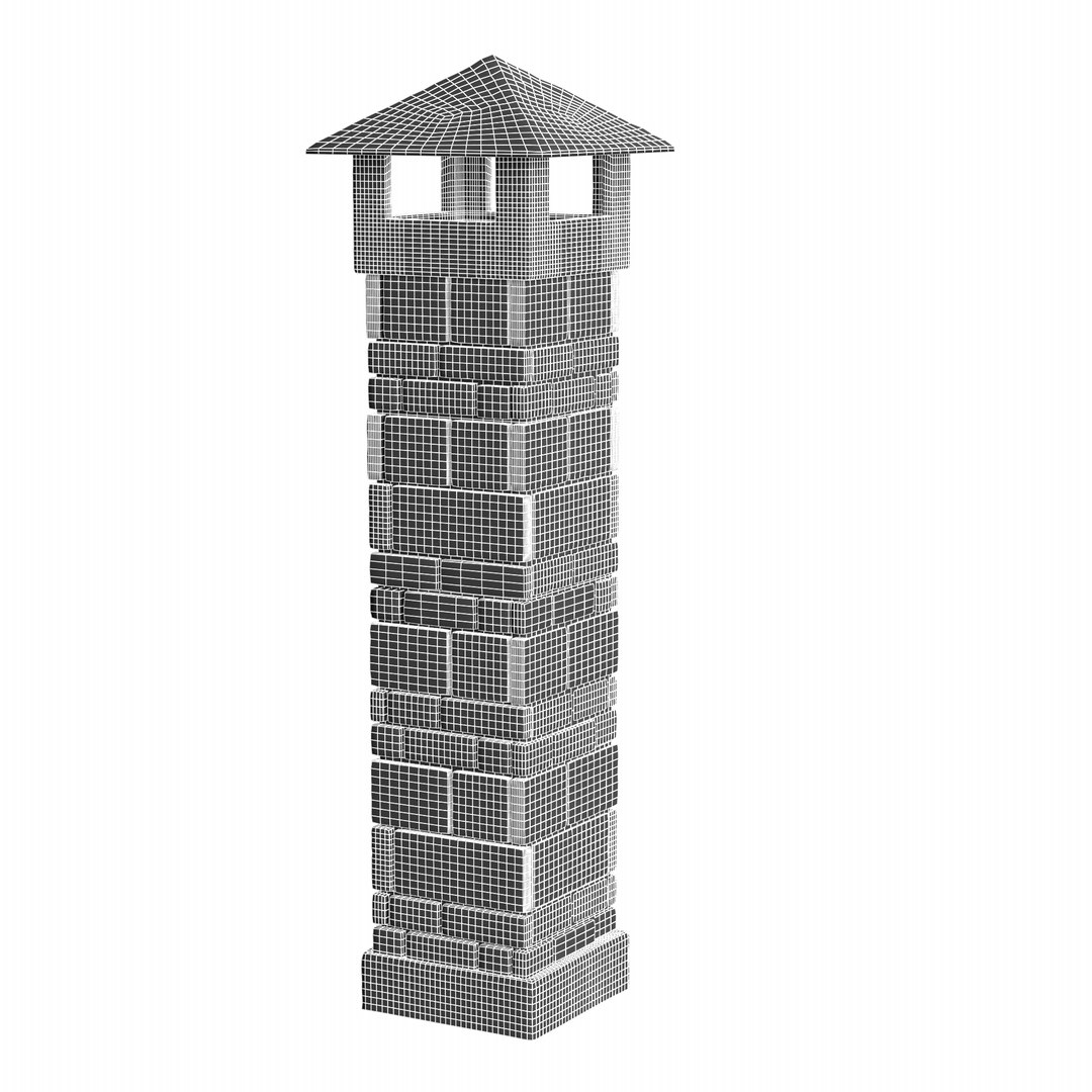 3D Chimney Red Bricks Model - TurboSquid 1546314