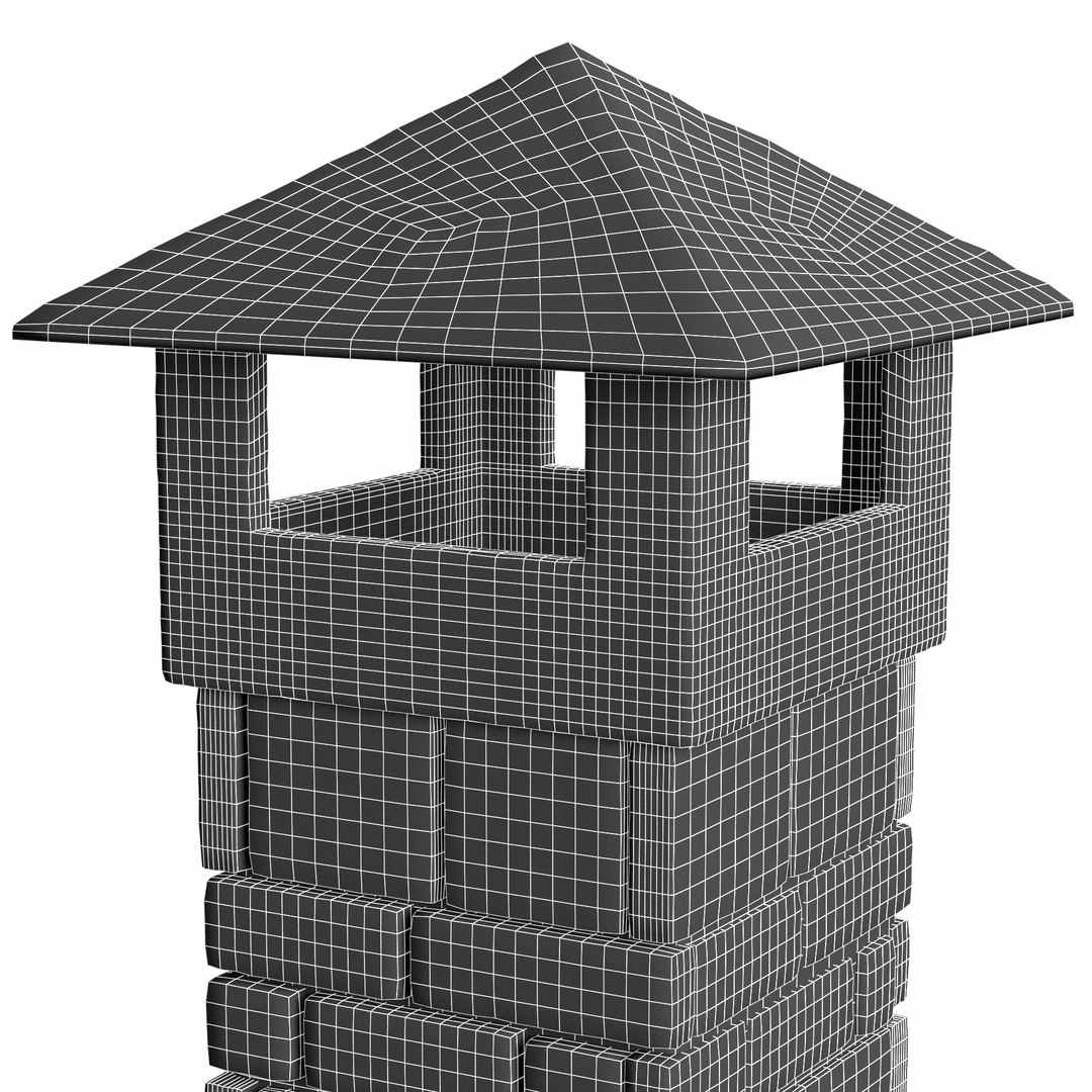 3D Chimney Red Bricks Model - TurboSquid 1546314