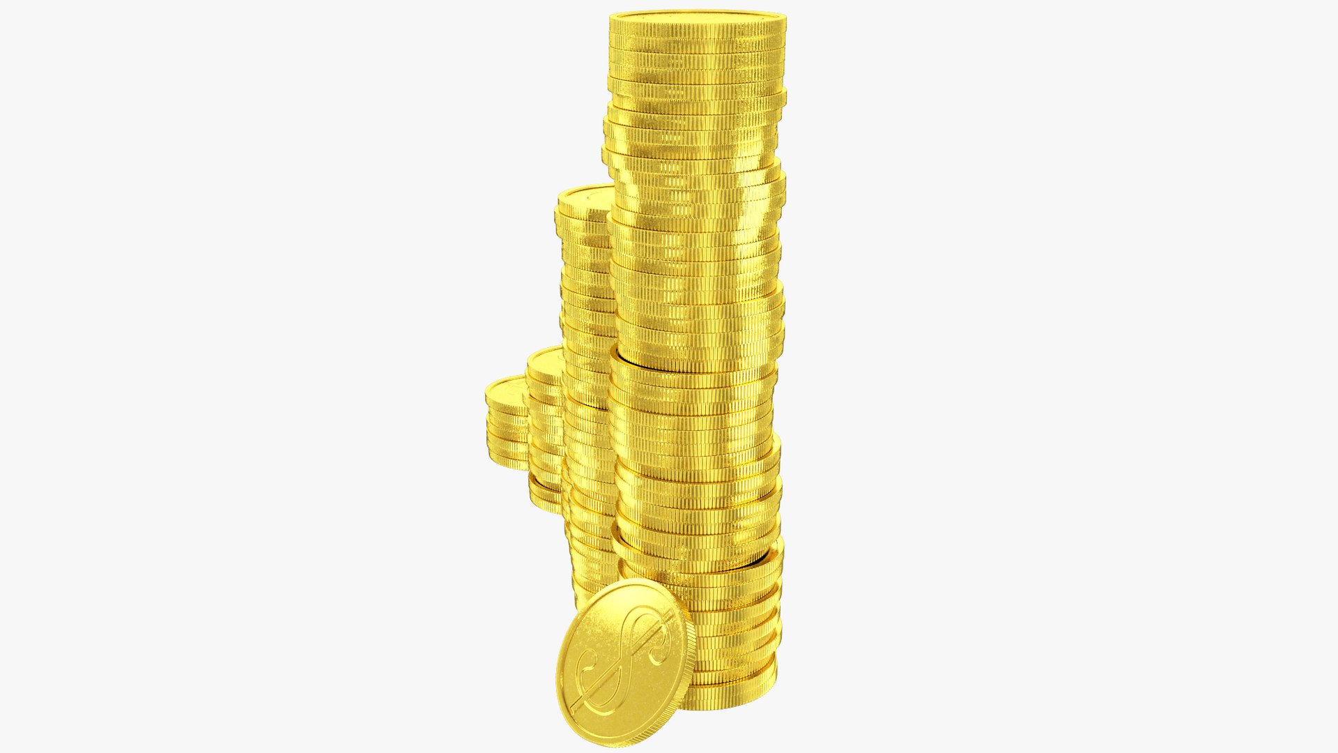 3D Dollar Coins And Graph V1 Model - TurboSquid 1959850
