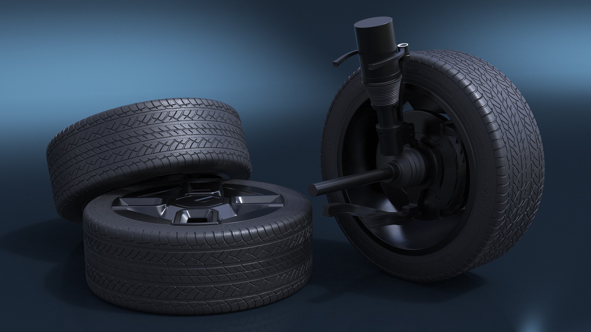 Car Wheel And Suspension Assembly 3D Model - TurboSquid 2343037