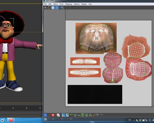 3d model of cartoon man rigged character