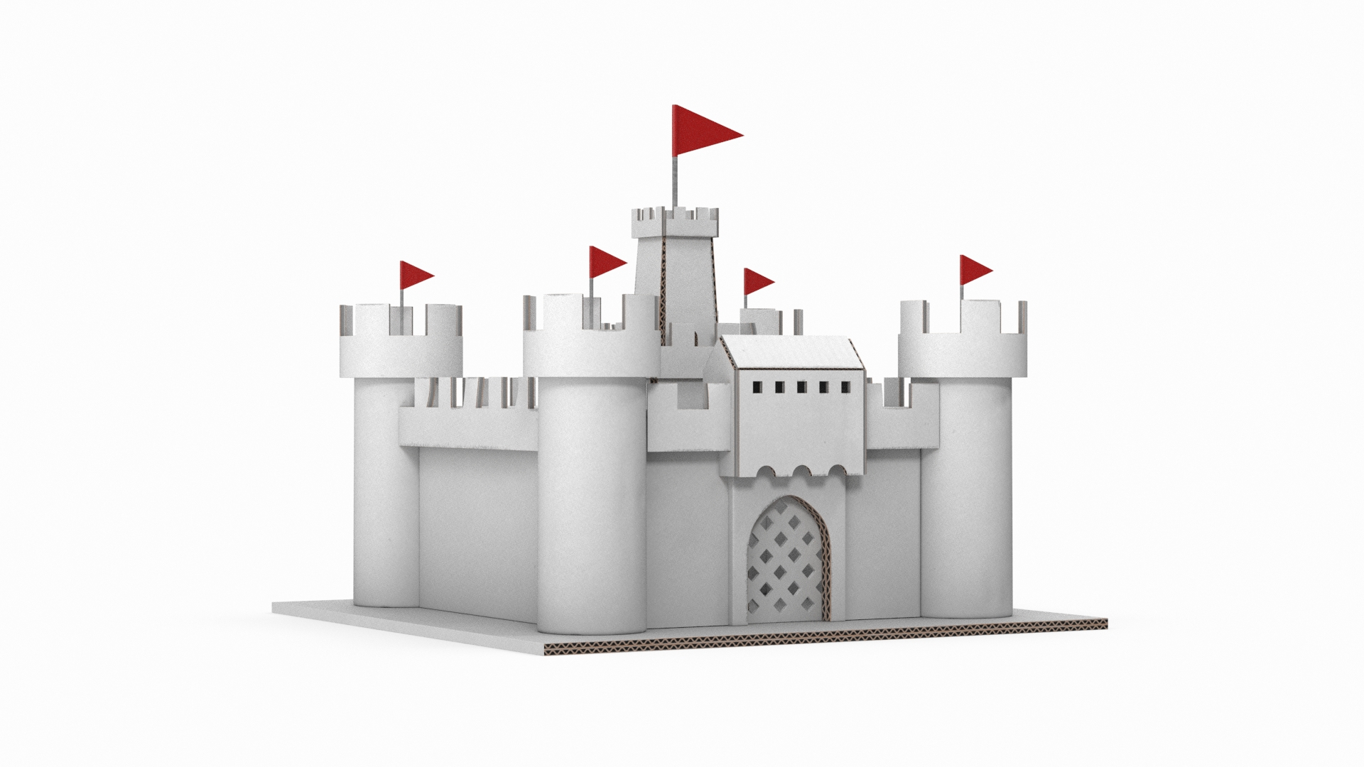 3D Model DIY Cardboard Castle White - TurboSquid 2210625