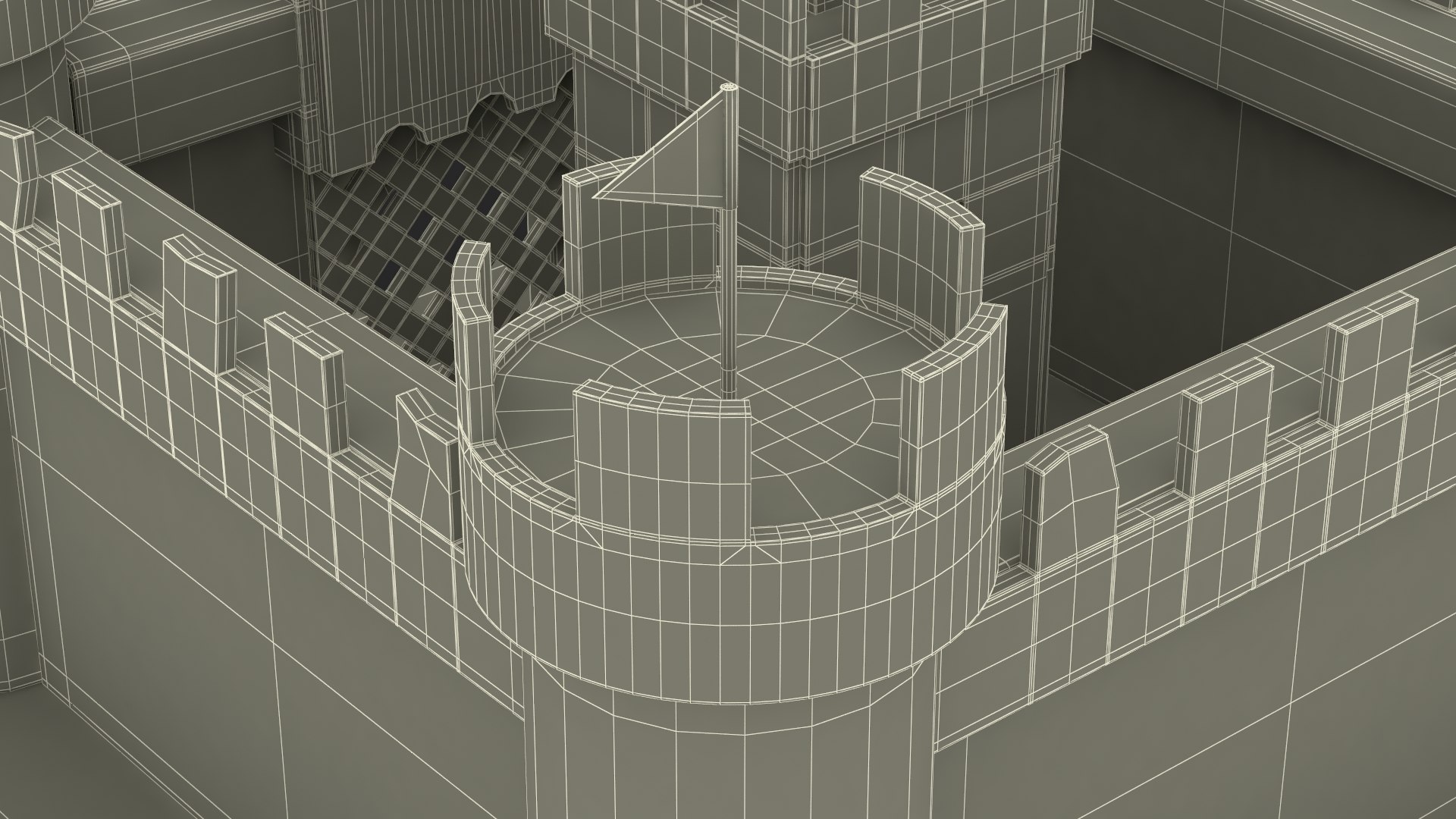 3D Model DIY Cardboard Castle White - TurboSquid 2210625