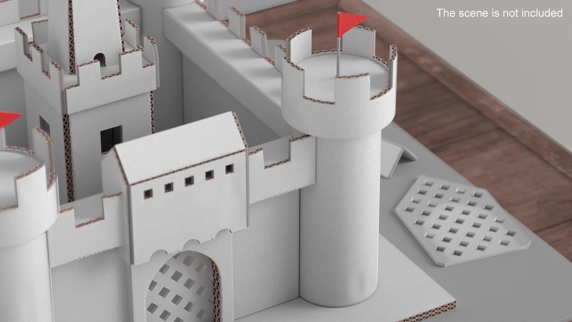 3D Model DIY Cardboard Castle White - TurboSquid 2210625