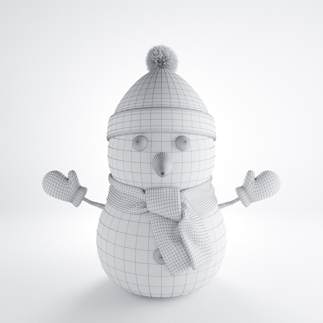 3d Model Snowman Winter Hat