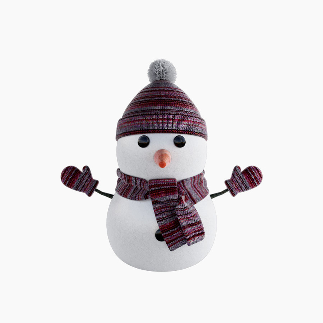3d Model Snowman Winter Hat