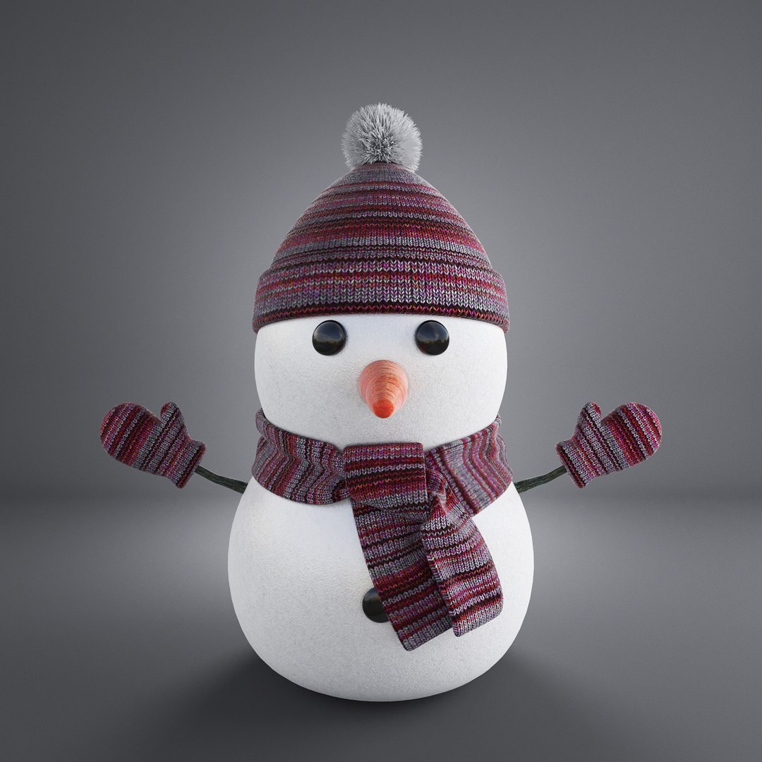 3d Model Snowman Winter Hat